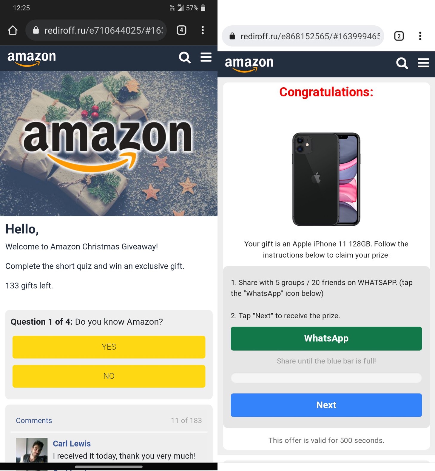 [Scam Alert] rediroff.ru Is Actually an Amazon Christmas Giveaway Scam ...
