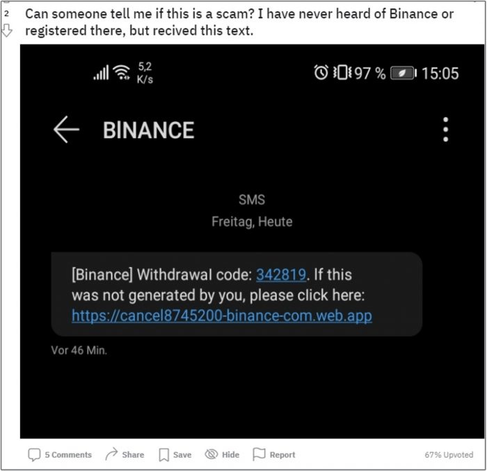 Binance Warns Crypto Investors of SMS Phishing Scam | Trend Micro News