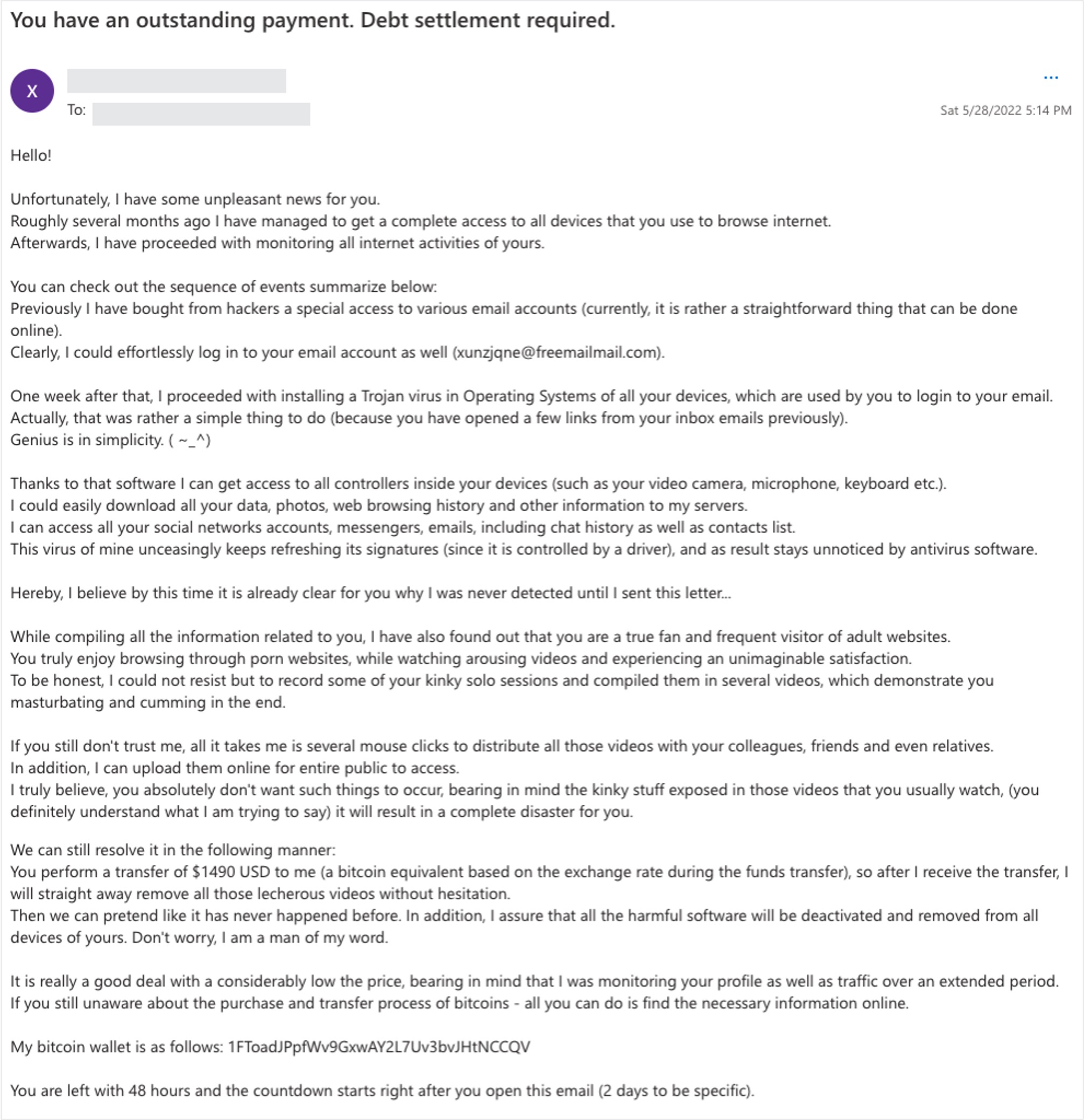 Crypto Scams of the Week: MetaMask Phishing / Sextortion Attempt ...