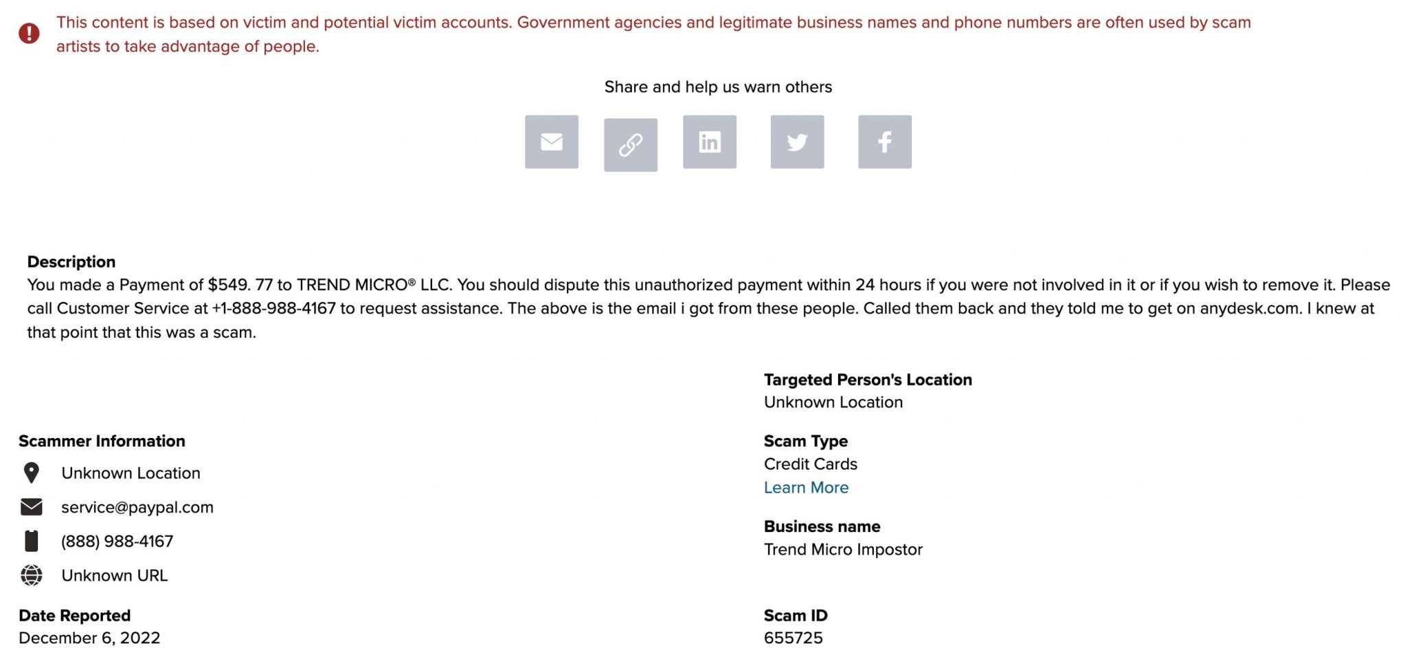 [Alert] Trend Micro LLC’s Name Used in PayPal Phishing Scams | Trend ...