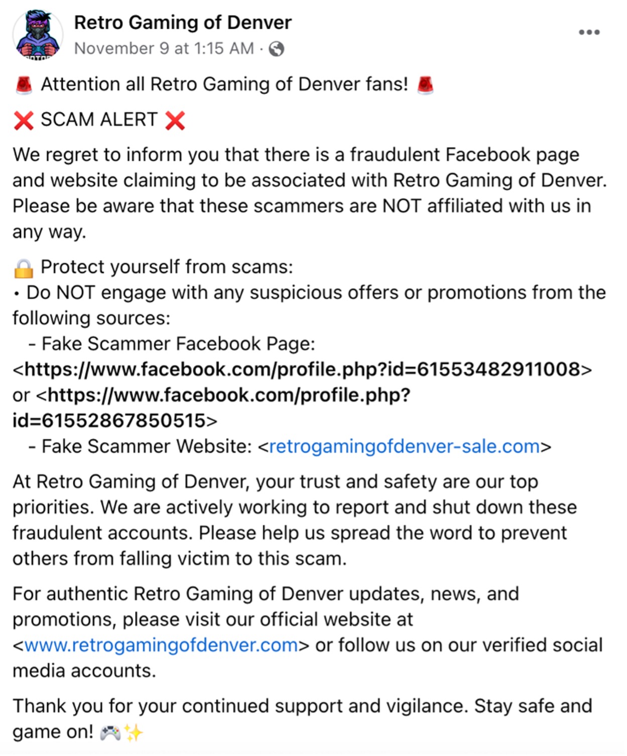 Retro Gaming of Denver Sale Scam | Trend Micro News