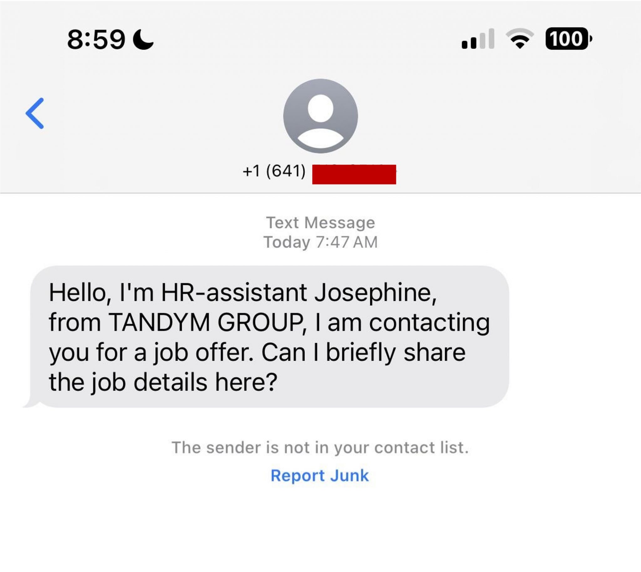 Tandym Group Scam: Fake Job Texts | Trend Micro News