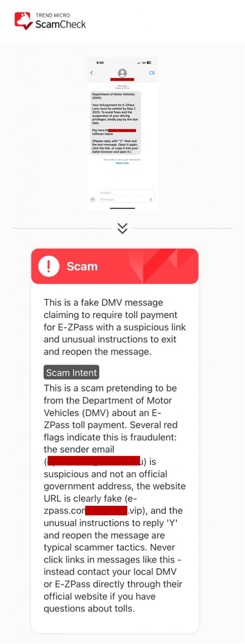 Watch Out for These DMV Text Toll Scams | Trend Micro News