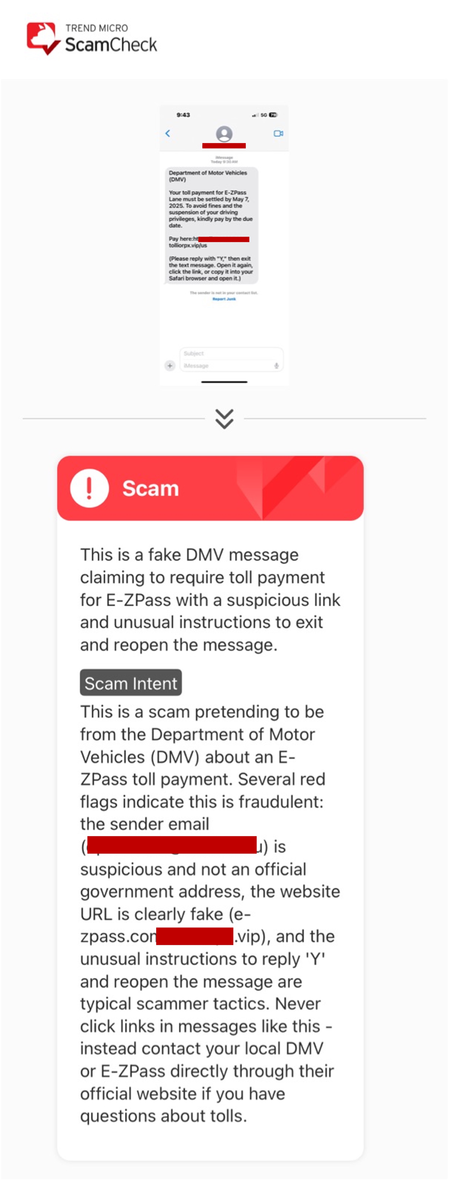 Watch Out for These DMV Text Toll Scams | Trend Micro News